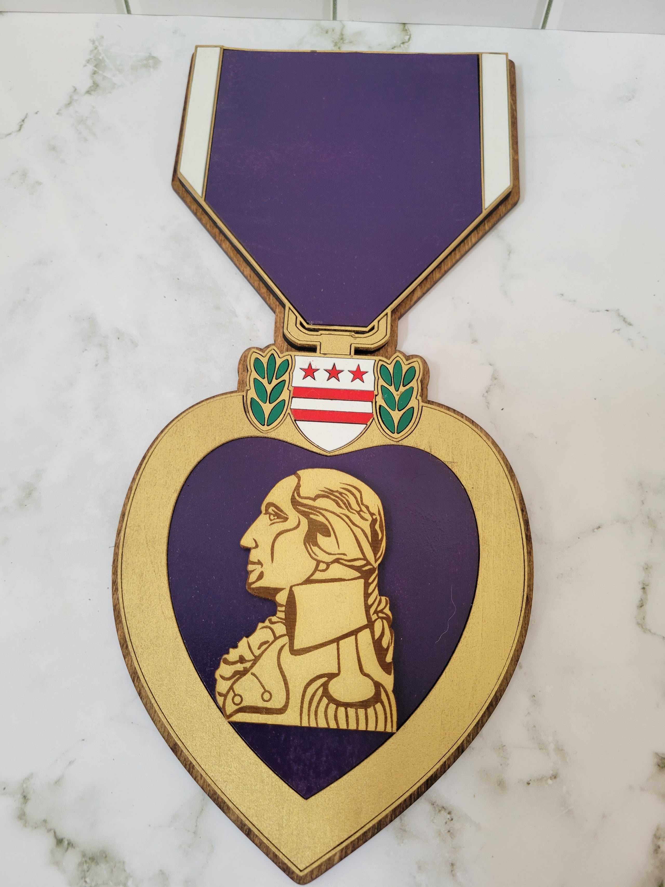 Purple Heart Ribbon Wood Patch | Crafty Darling Angel Designz